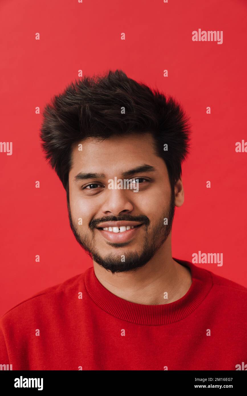 Indian man pose camera smile hi-res stock photography and images - Alamy