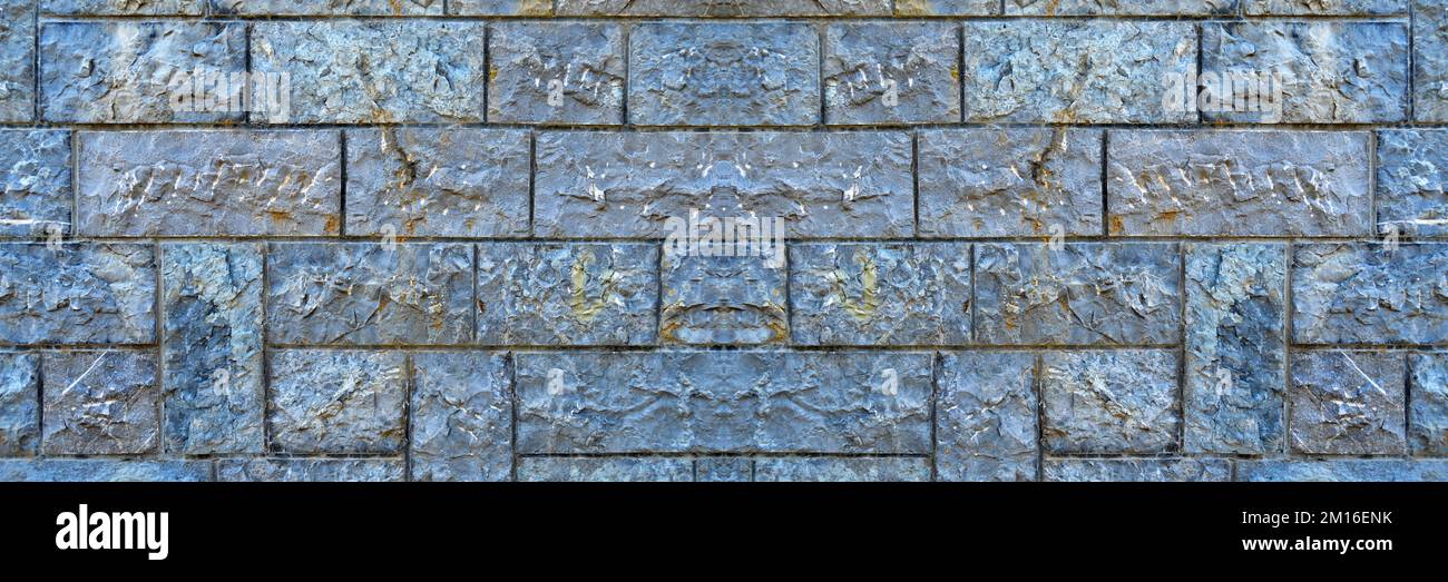 Sturdy blue and gray cut stone wall, good for backgrounds, seamless ...