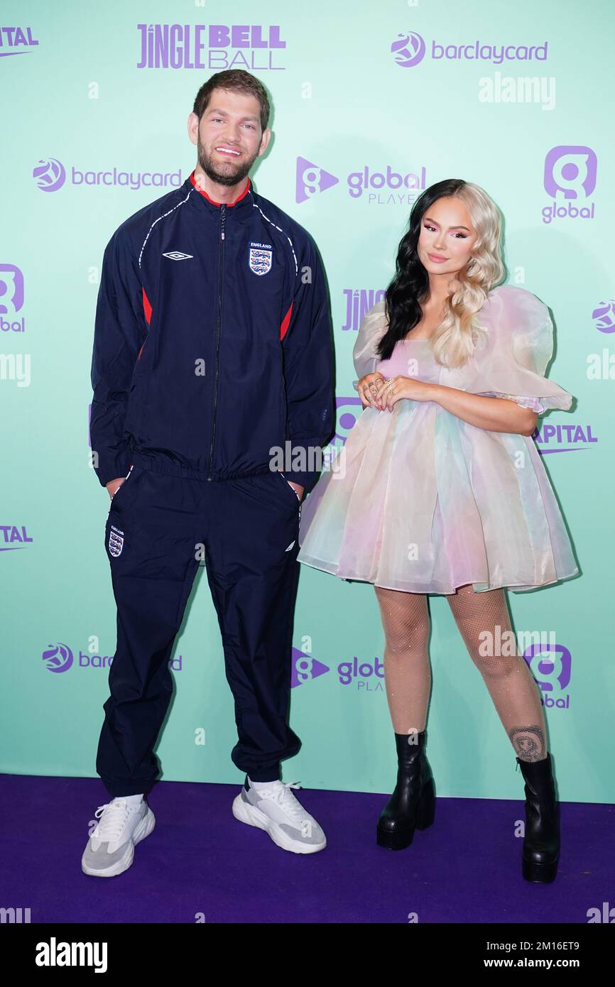 Nathan Mar and Talia Mar backstage during day one of Capital's Jingle ...