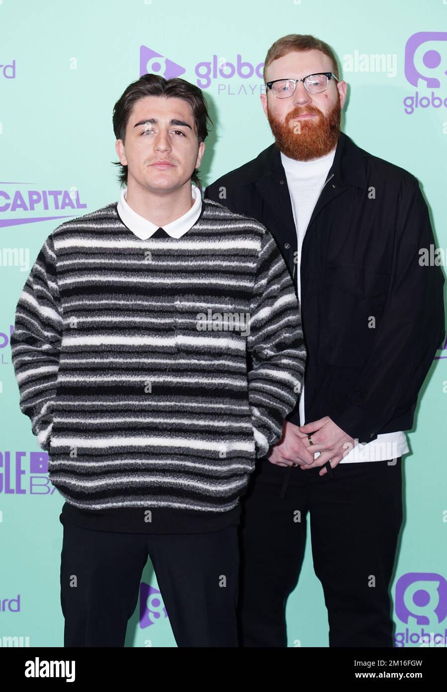 Conor Larkman and Sean Finnigan of LF System backstage during day one ...