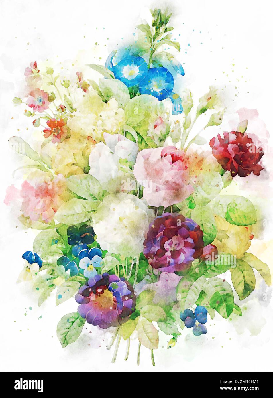 Watercolor Flower Illustration Stock Photo - Alamy