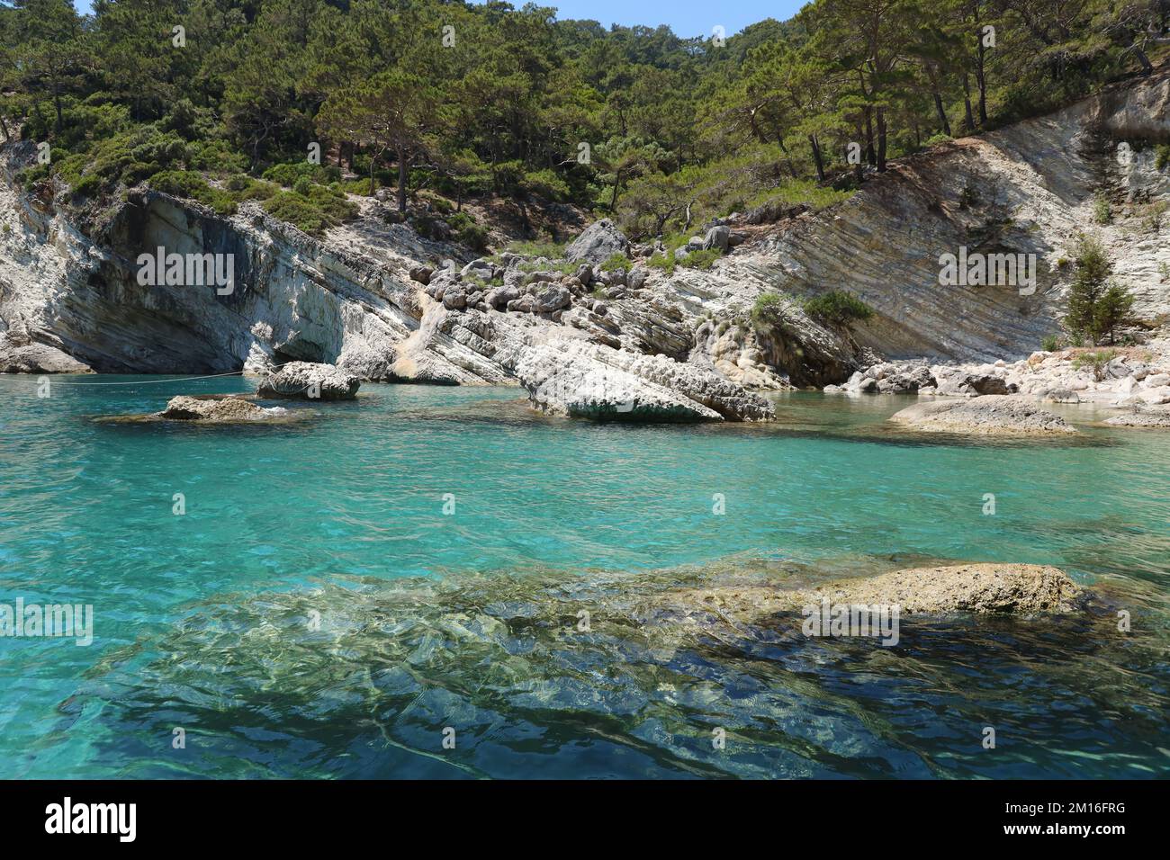Travel in Turkey Aegean sea and rocks island landscape nature ...