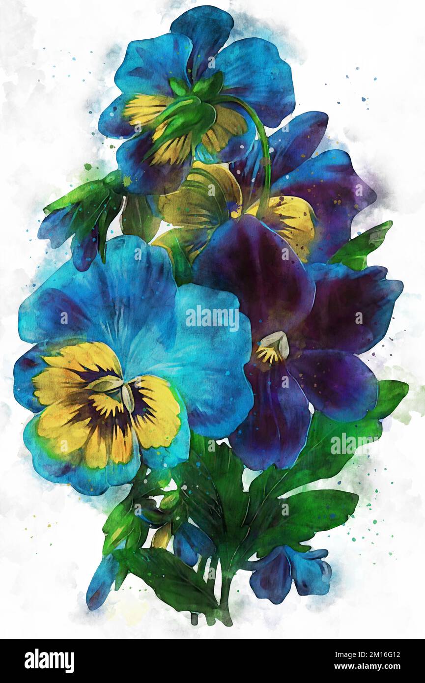 Watercolor Flower Illustration Stock Photo - Alamy