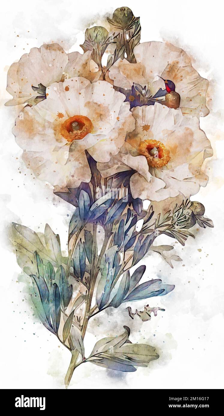 Watercolor Flower Illustration Stock Photo - Alamy