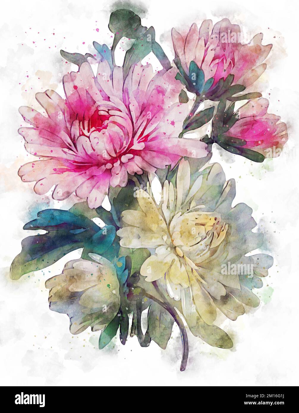 Watercolor Flower Illustration Stock Photo - Alamy