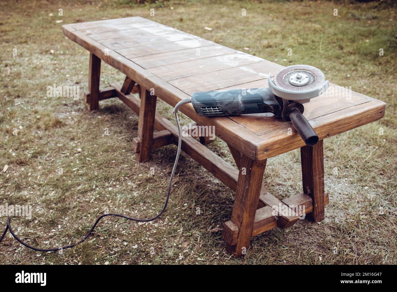 Handyman working electric grinder hi-res stock photography and images ...
