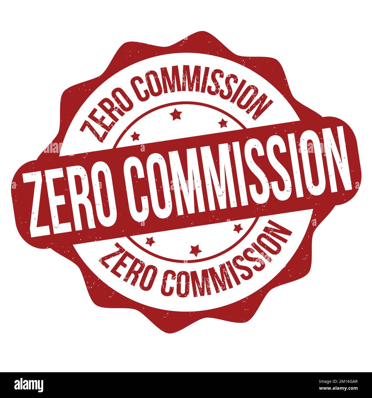 Zero commission grunge rubber stamp on white background, vector ...