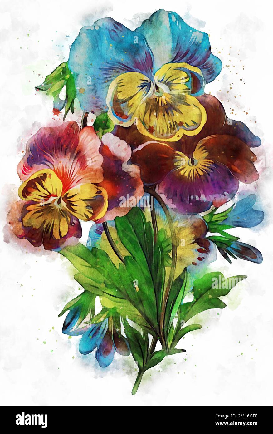 Watercolor Flower Illustration Stock Photo - Alamy