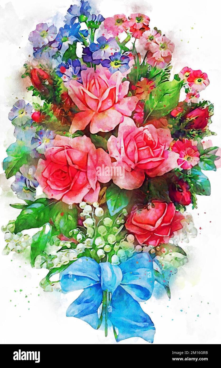 Watercolor Flower Illustration Stock Photo - Alamy