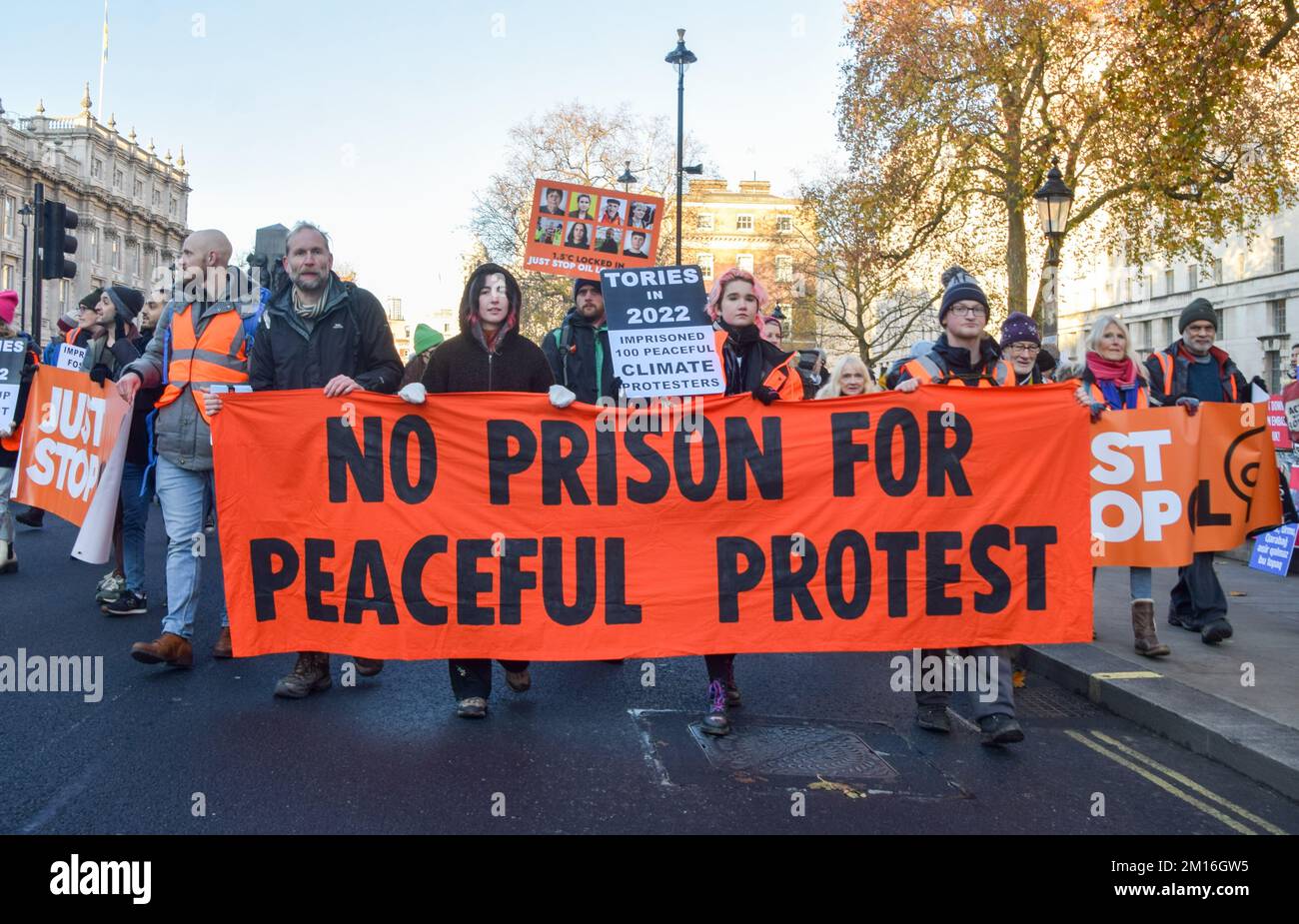 London, England, UK. 10th Dec, 2022. Protesters, including activist ...