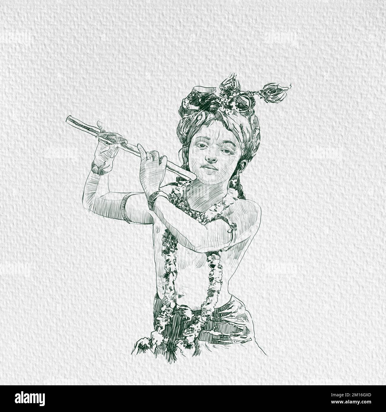 illustration of Lord Krishna in Happy Janmashtami festival of India ...