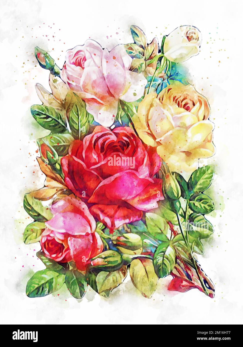 Watercolor Flower Illustration Stock Photo - Alamy