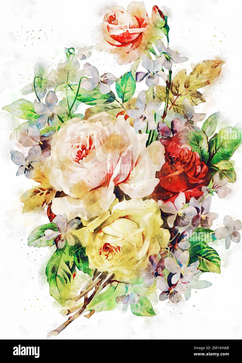 Watercolor Flower Illustration Stock Photo - Alamy