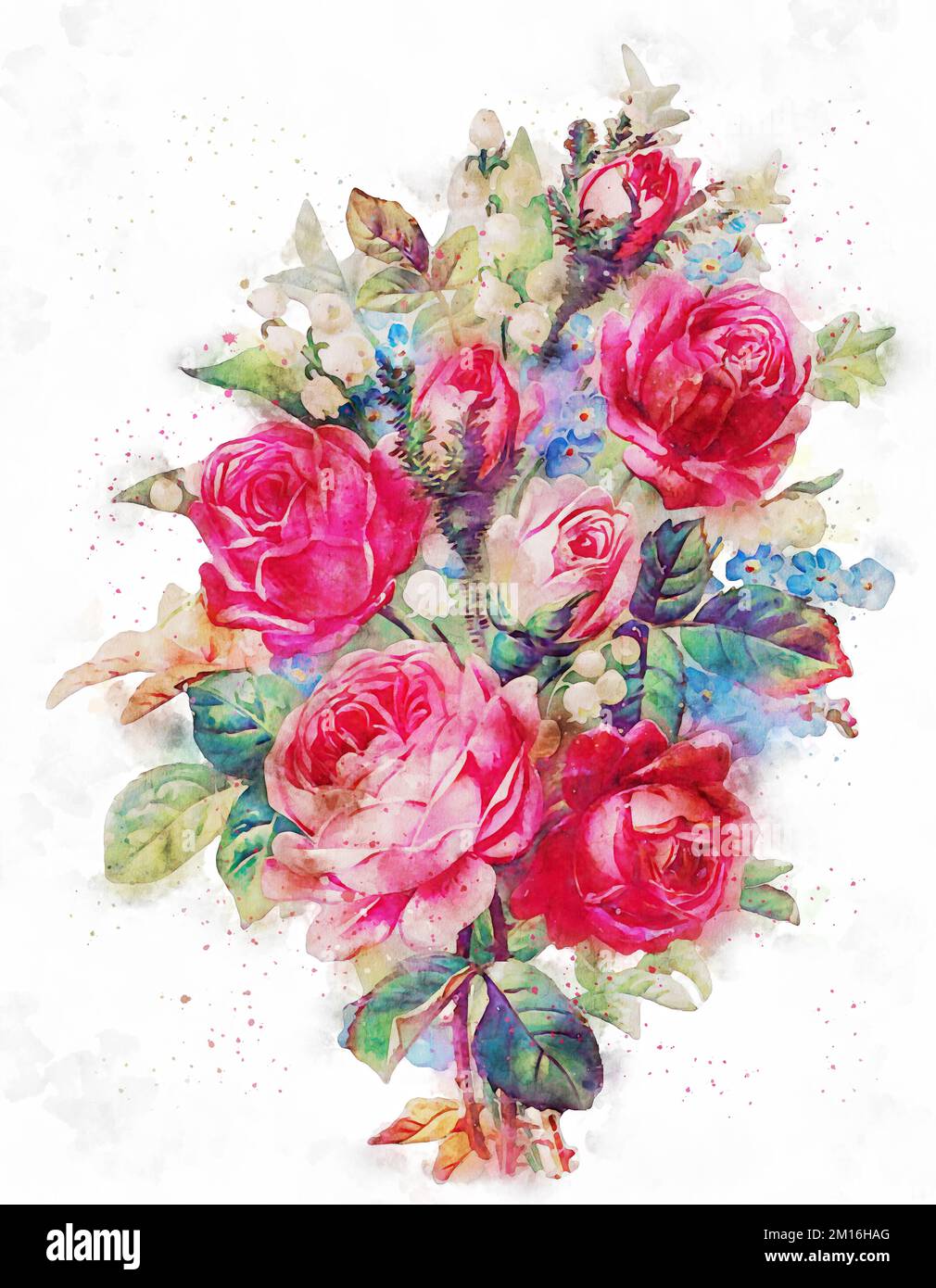 Watercolor Flower Illustration Stock Photo - Alamy
