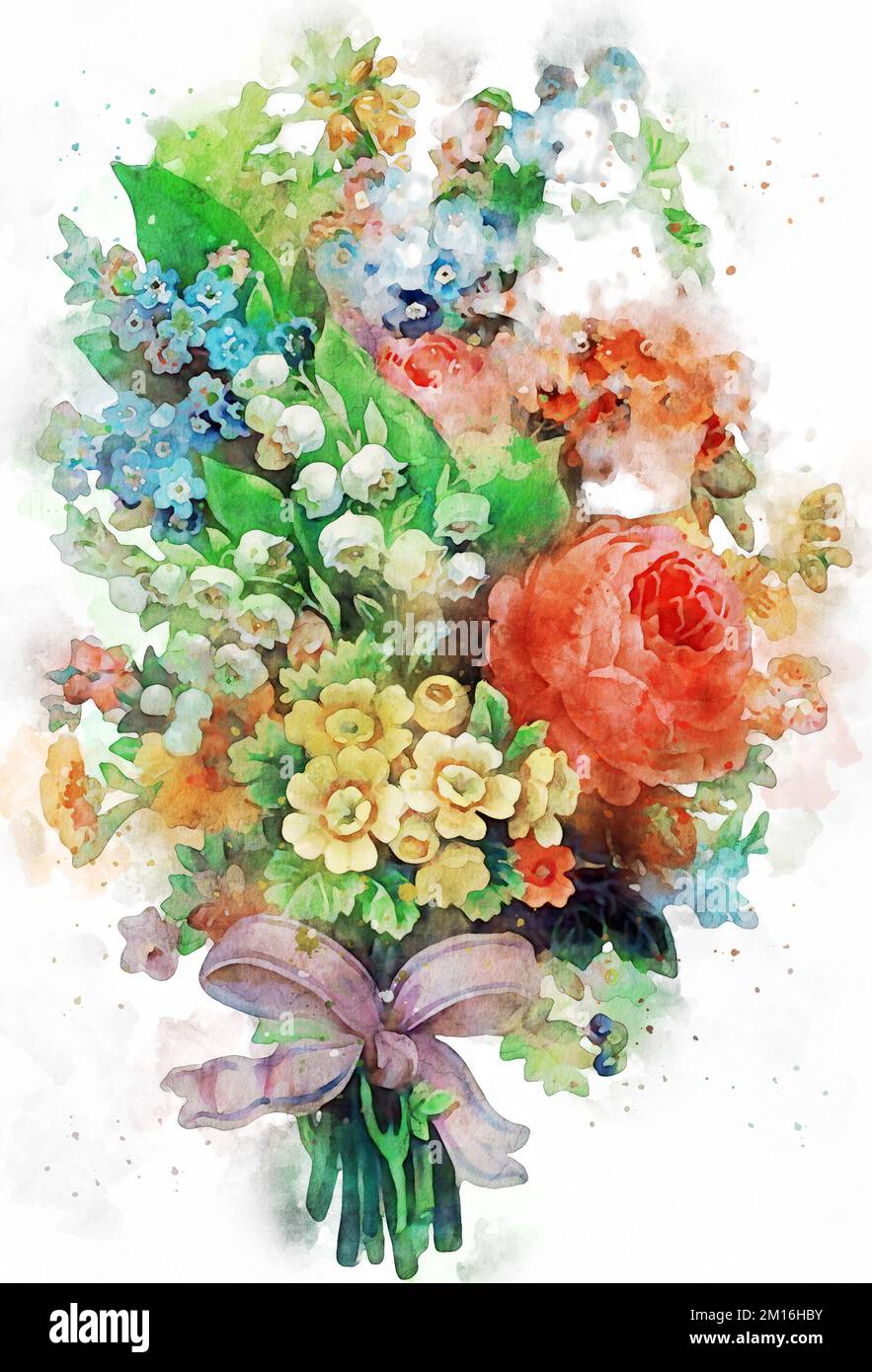 Watercolor Flower Illustration Stock Photo - Alamy