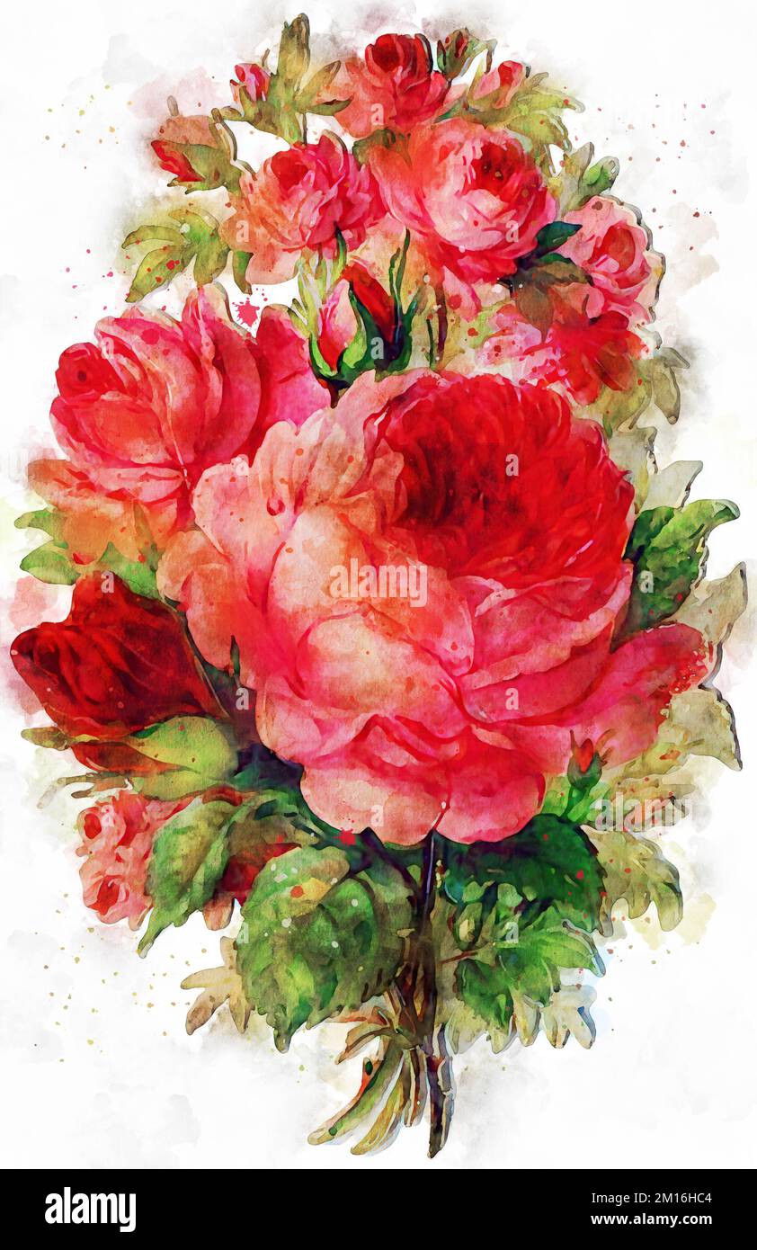 Watercolor Flower Illustration Stock Photo - Alamy