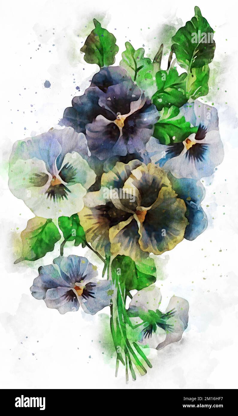 Watercolor Flower Illustration Stock Photo - Alamy