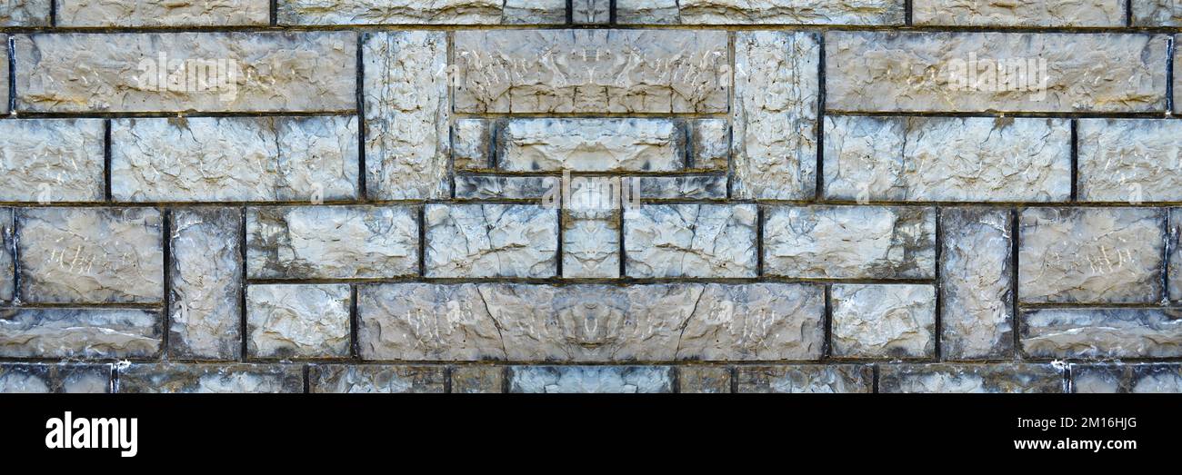 Sturdy blue and gray cut stone wall, good for backgrounds, seamless ...