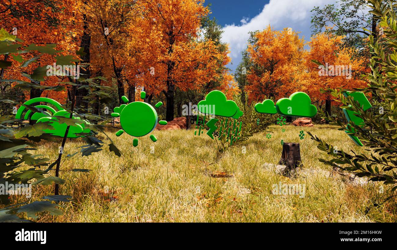 3D Render Background to ecology and sustainable development ...