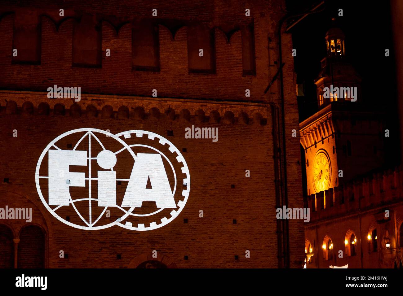 Bologna, Italy. 10th Dec, 2022. logo FIA during the 2022 FIA Prize ...