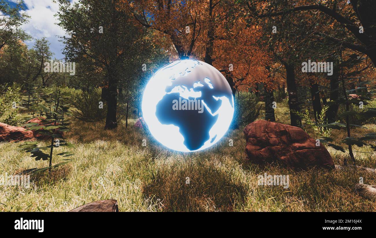 3D Render Background to ecology and sustainable development ...