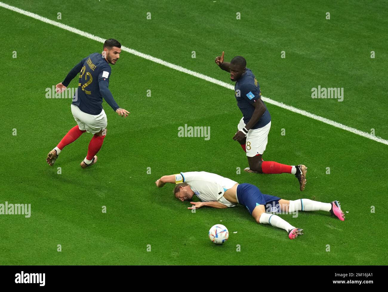 England's Harry Kane reacts to foul during the FIFA World Cup Quarter ...