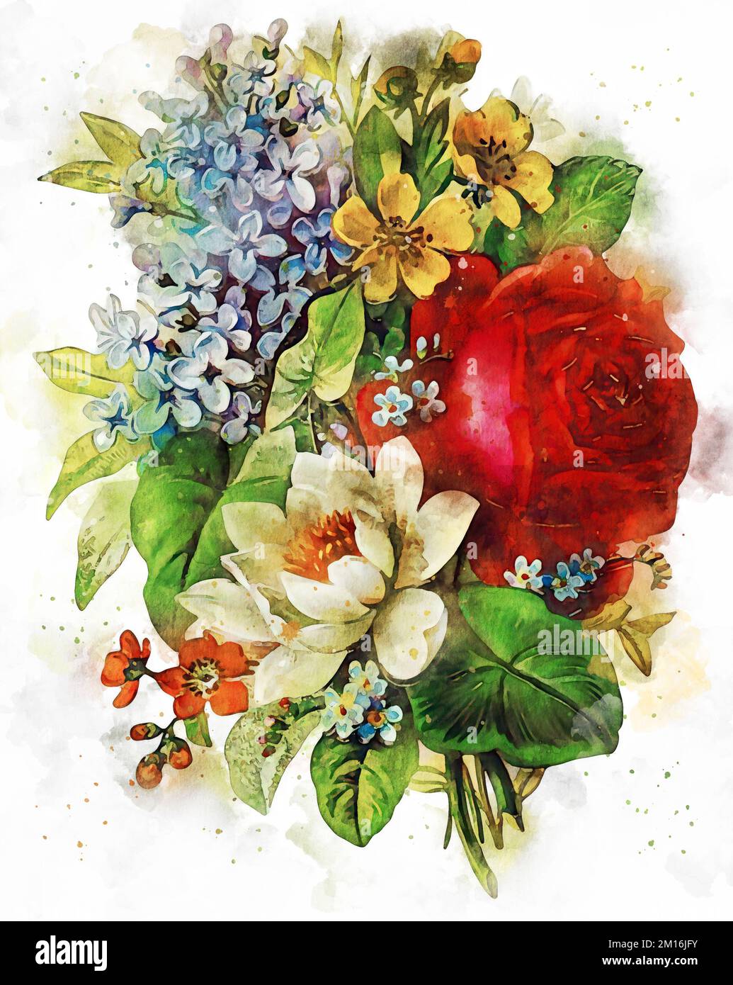 Watercolor Flower Illustration Stock Photo - Alamy