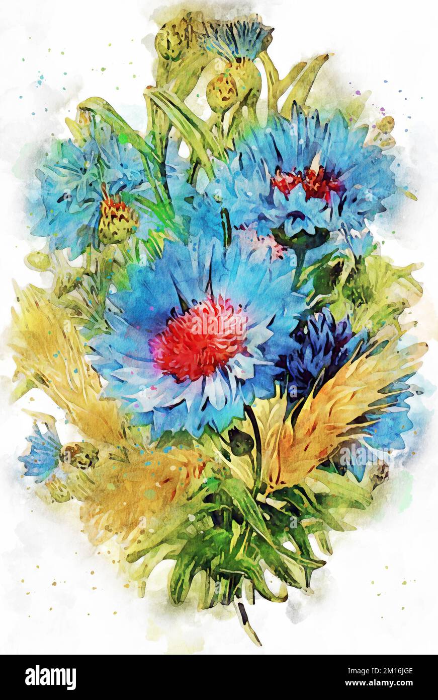 Watercolor Flower Illustration Stock Photo - Alamy