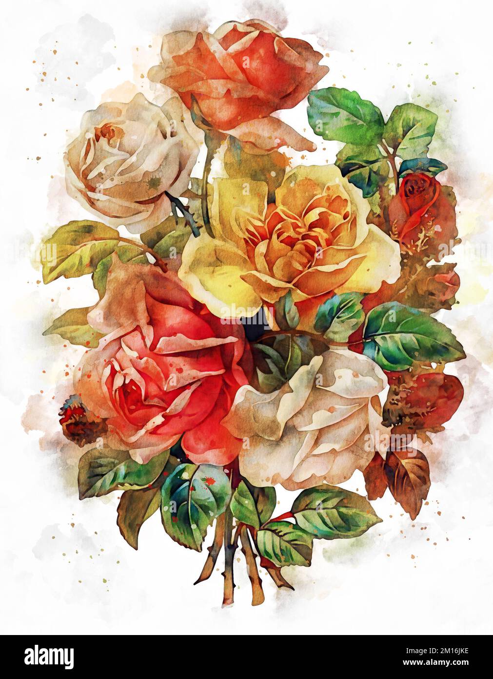 Watercolor Flower Illustration Stock Photo - Alamy