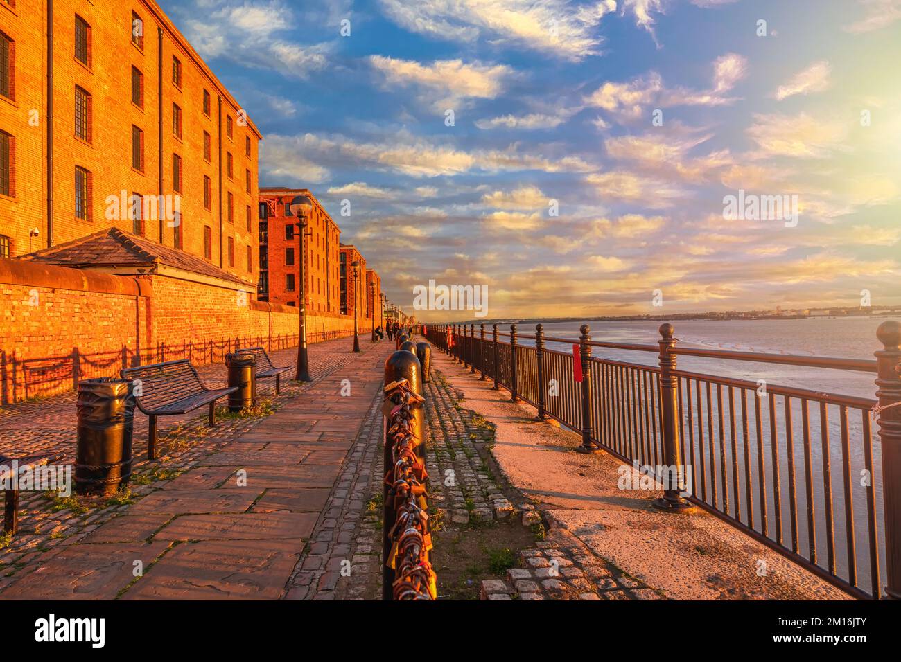 Walkway between the Royal Albert Dock and the Waterfront in Liverpool ...