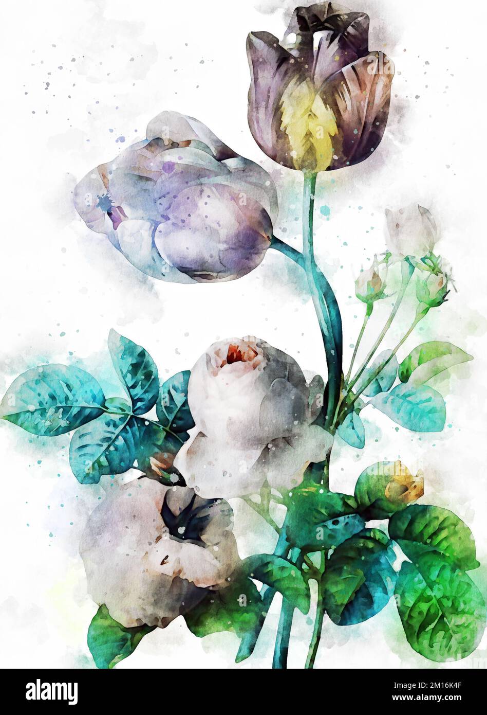 Watercolor Flower Illustration Stock Photo - Alamy