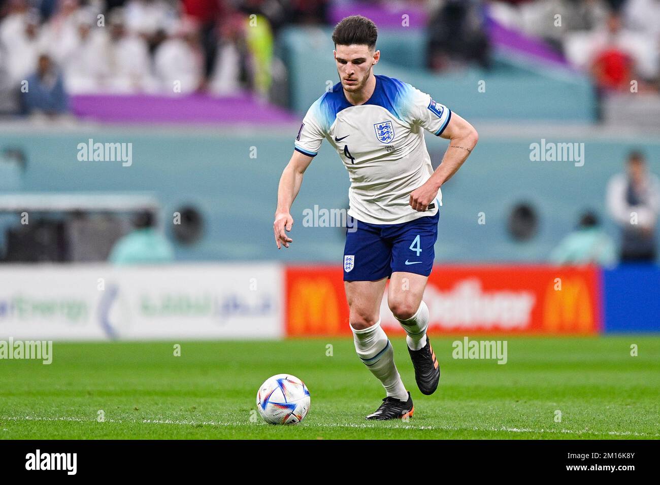 LUSAIL CITY, QATAR - DECEMBER 10: Declan Rice of England runs with the ...
