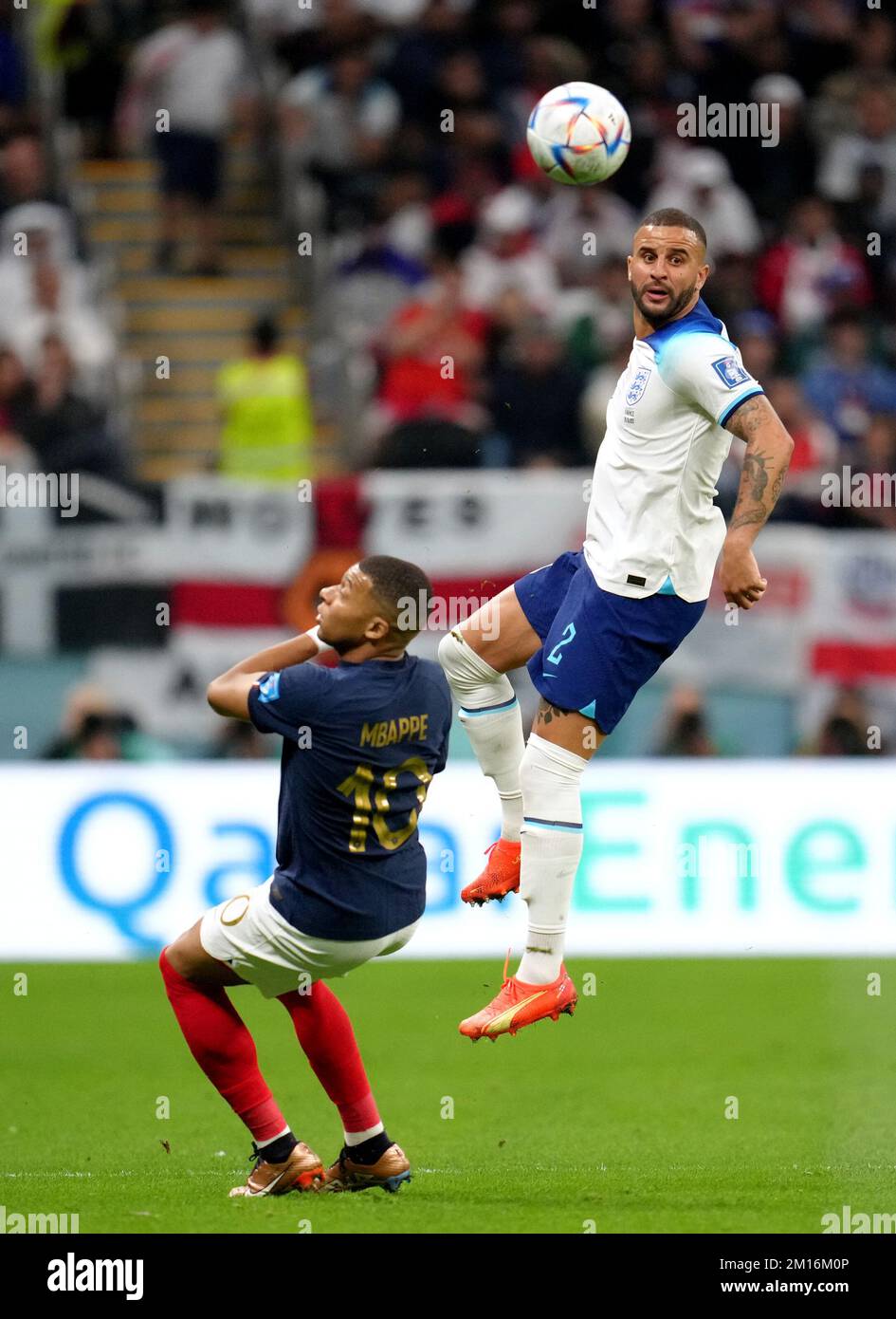 England's Kyle Walker, (right) battles for possession of the ball with ...