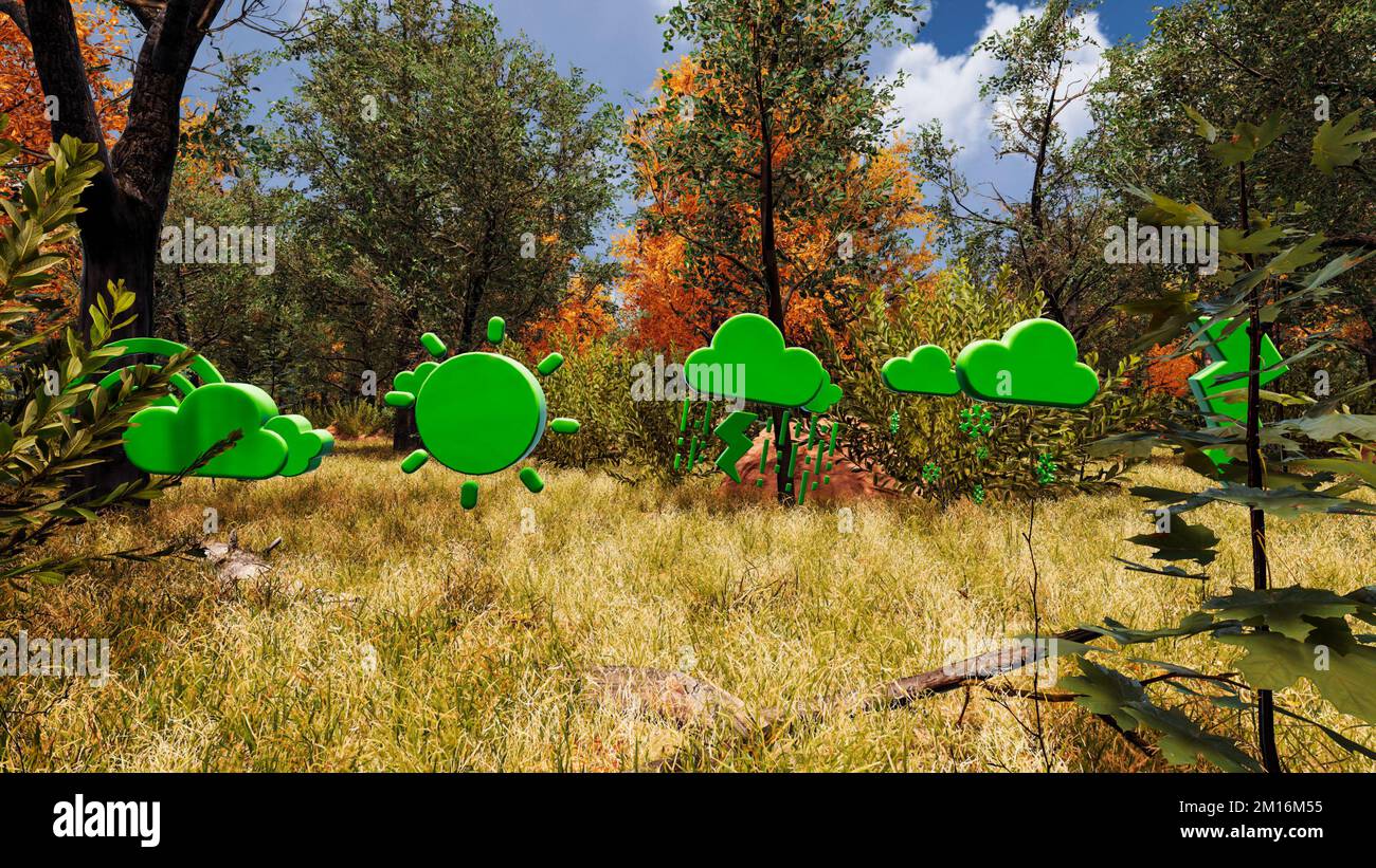 3D Render Background to ecology and sustainable development ...