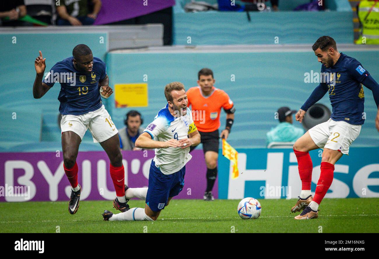 Doha, Qatar. 10th Dec, 2022. Dayot Upamecano (FRA), Harry Kane (England ...