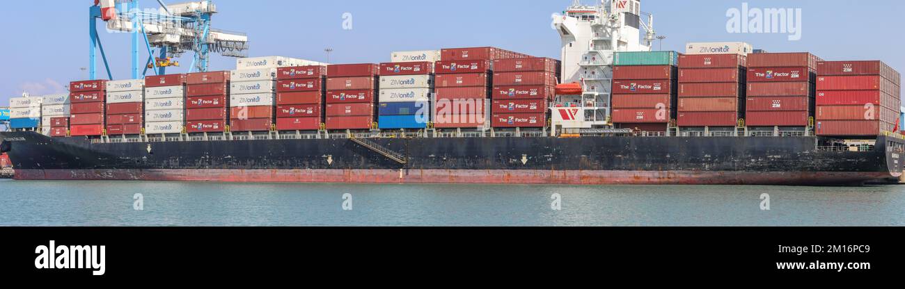 Haifa, Israel - October 11, 2021: MSC Mega Container Ship docked at ...