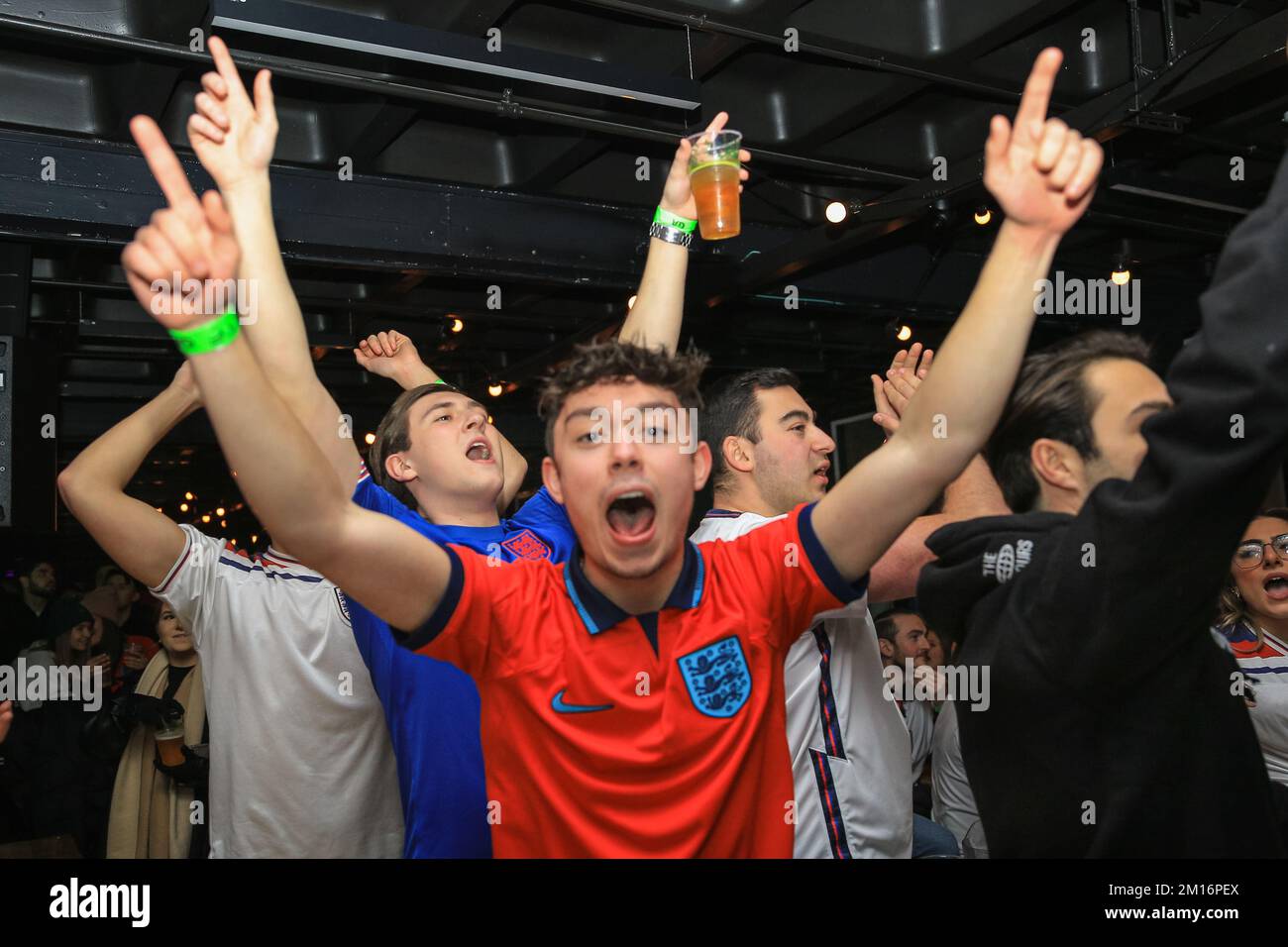 London, UK. 08th Dec, 2022. Emotions run high as fans watch the England ...