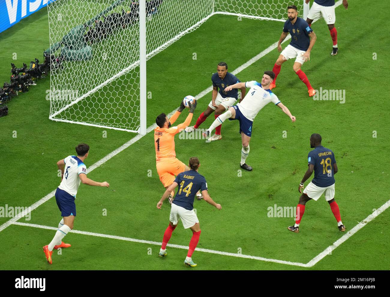 France goalkeeper Hugo Lloris saves a shot from England's Jude ...