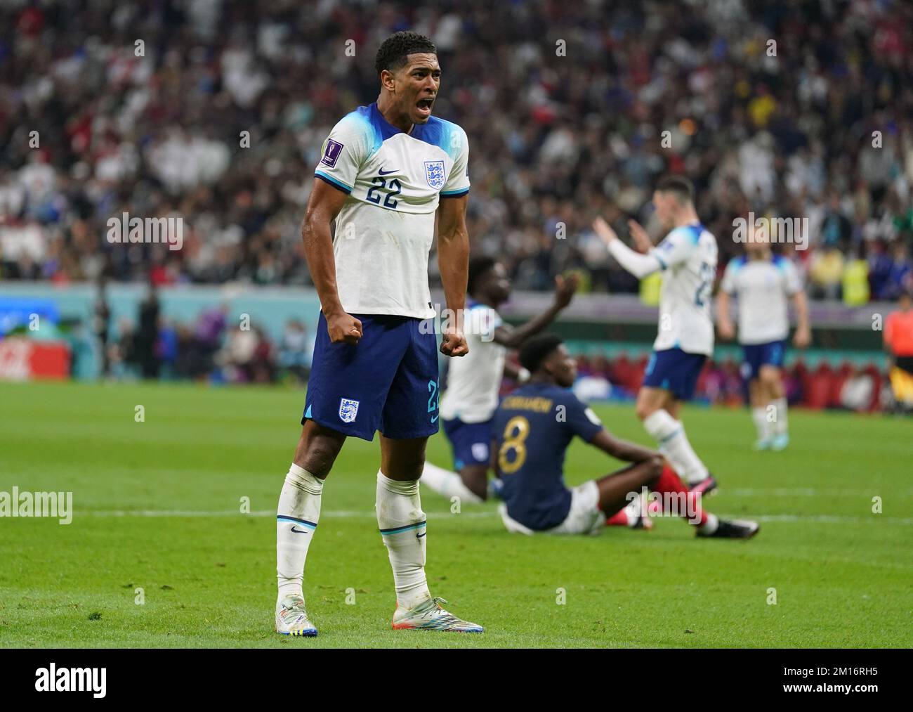 England's Jude Bellingham celebrates his sides equalising goal scored ...