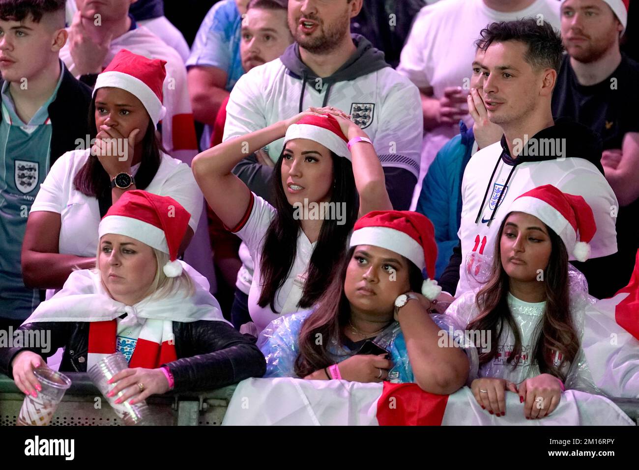 England fans at BOXPARK Wembley in London, watch a screening of the ...
