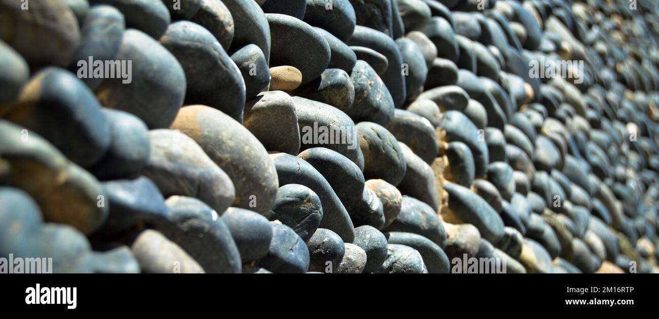 Blue pebbles texture background, decorative small stones texture ...