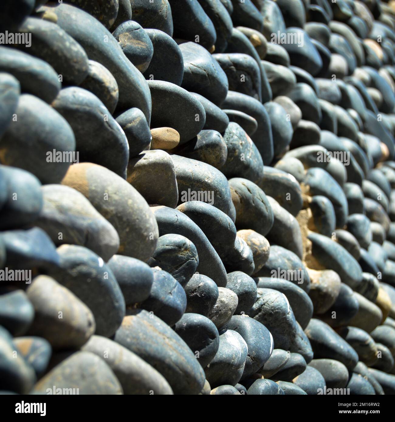 Blue pebbles texture background, decorative small stones texture ...