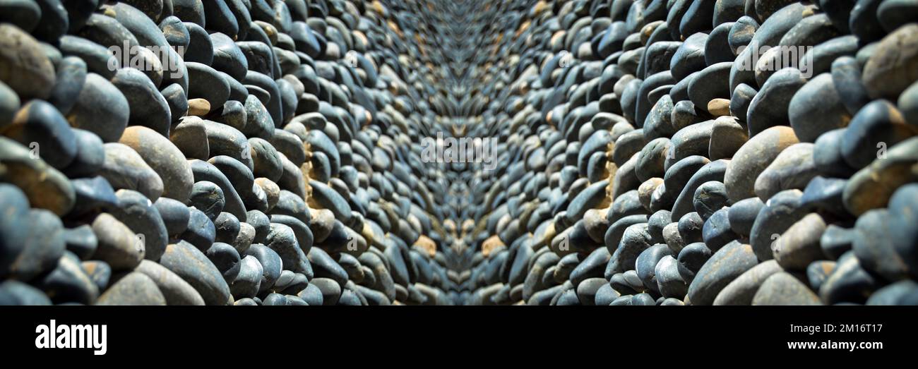 Blue pebbles texture background, decorative small stones texture ...