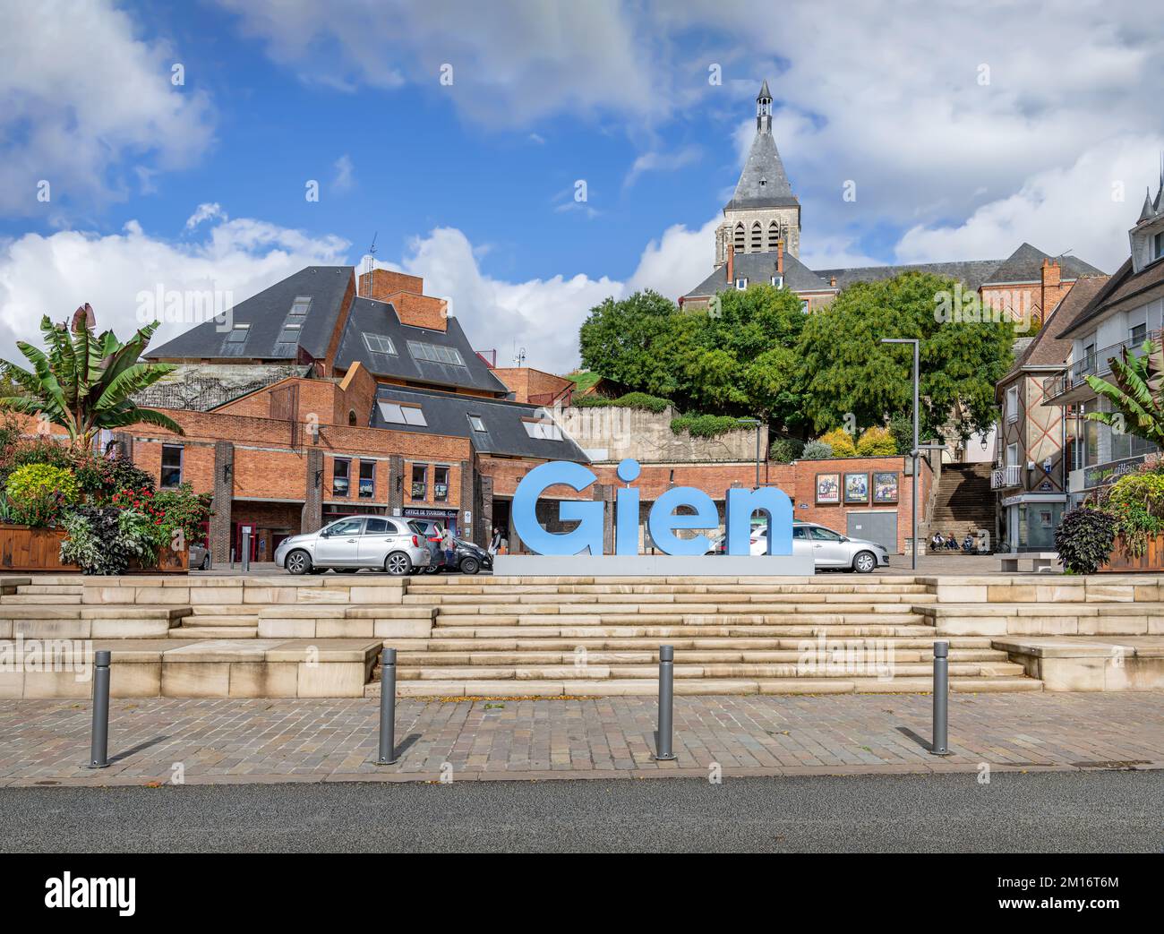 Town Center Gien Name Sign, Gien, France Stock Photo - Alamy