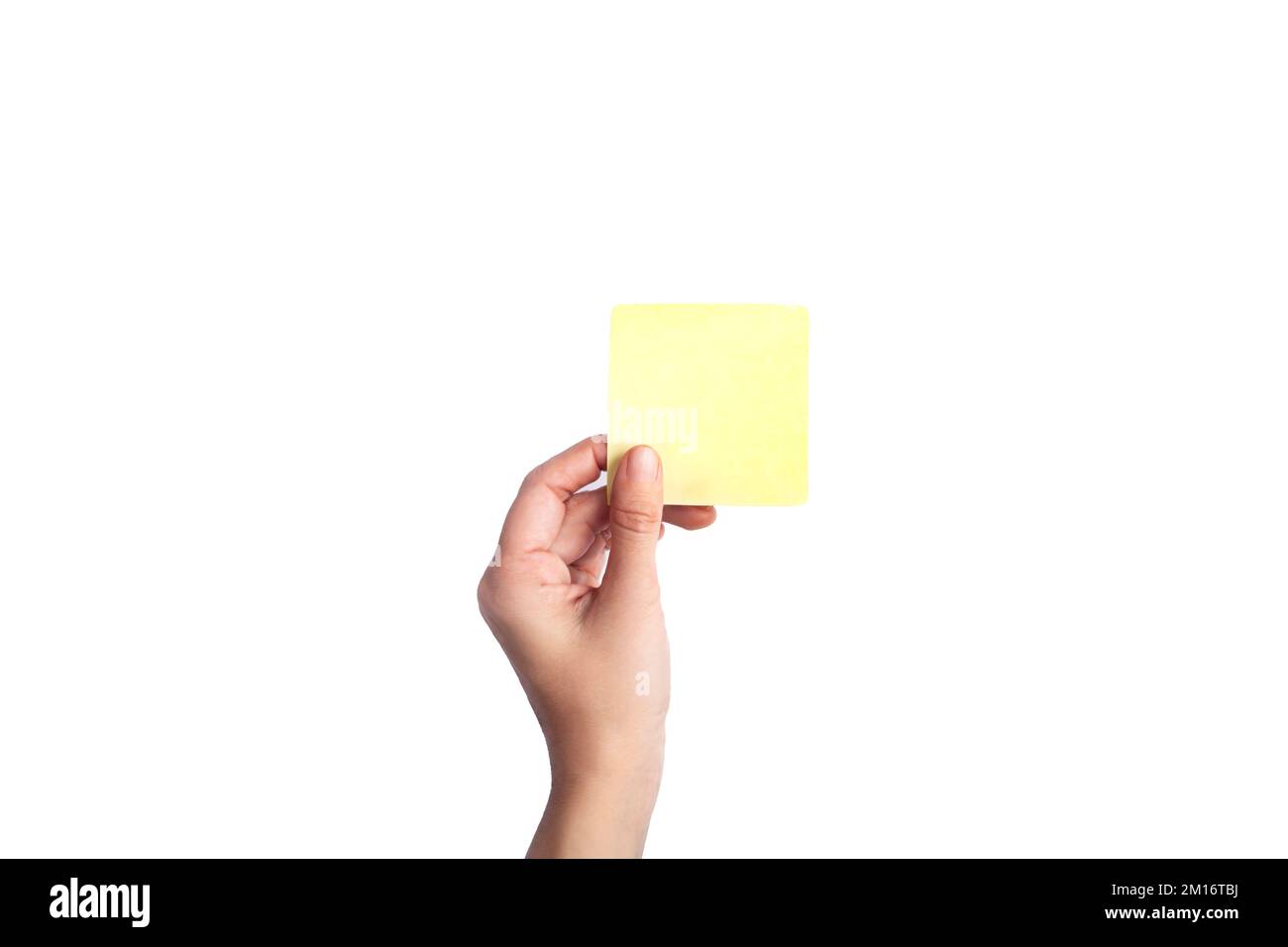 Person holding sticky note Cut Out Stock Images & Pictures - Alamy