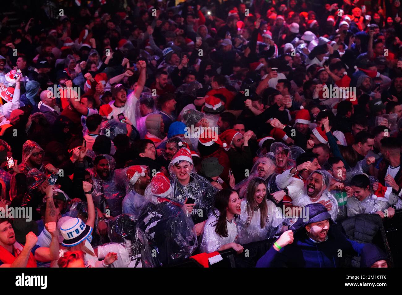 England fans celebrate England's first goal, scored by Harry Kane at ...