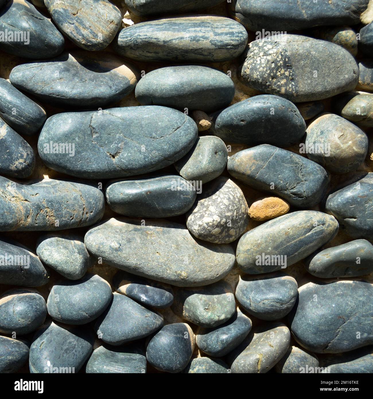 Blue pebbles texture background, decorative small stones texture ...