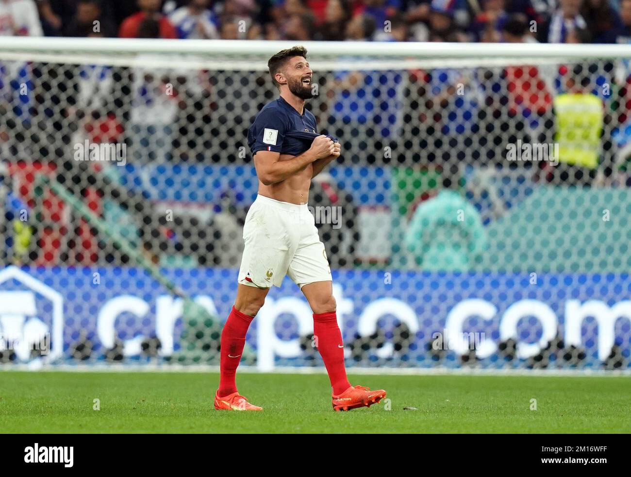France's Olivier Giroud celebrates scoring his sides second goal during ...