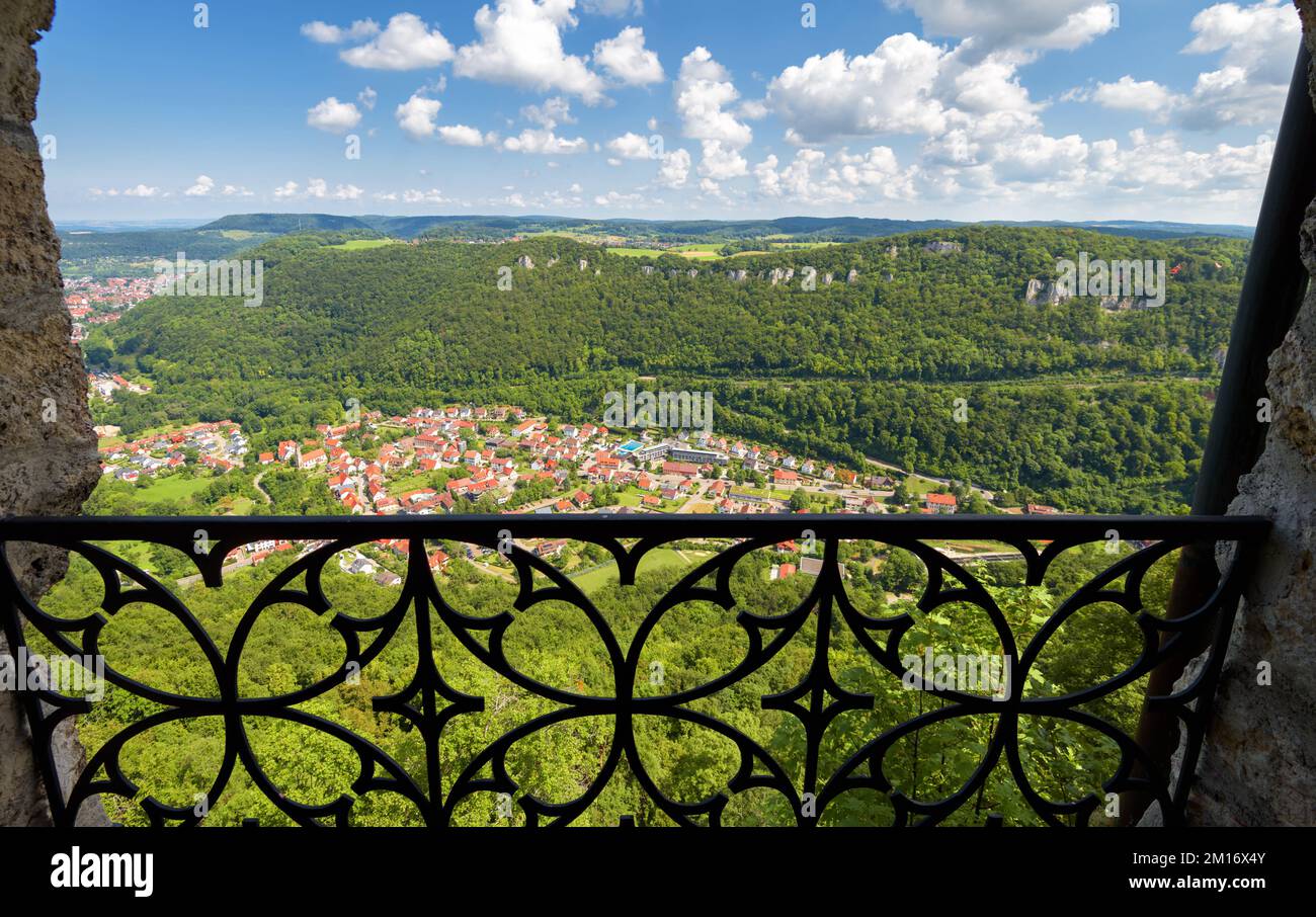 Landscape view from balcony on mountain top in Schwarzwald, Germany ...