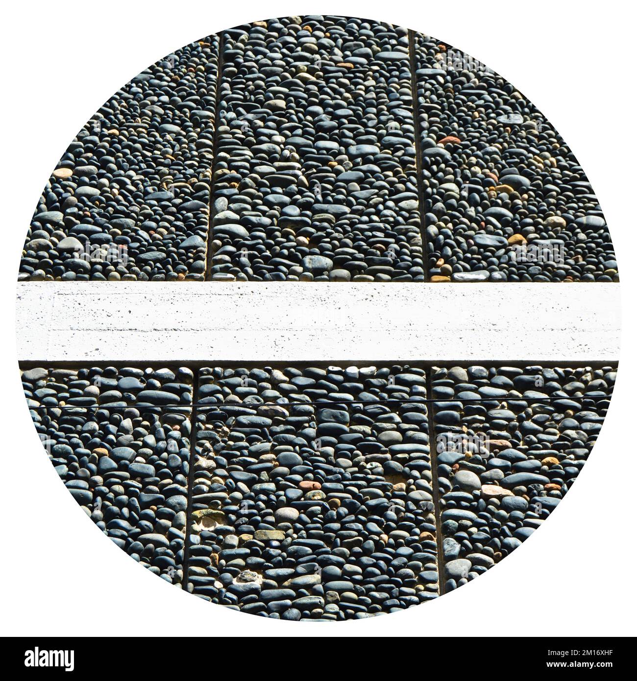 Wall texture decorated with blue pebbles, pebbles glued to the wall ...